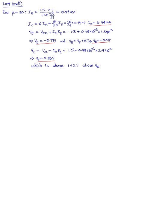 D 7 109 Design The Circuit In Fig 7 55 Using 1 5 V Supplies IC 0 2 MA And VC Placed 1 V