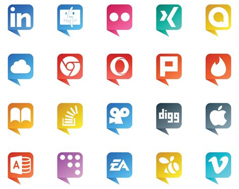 20 Social Media Speech Bubble Style Logo Like Apple Viddler Plurk