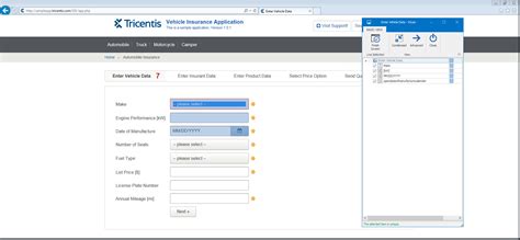 select controls in the test object