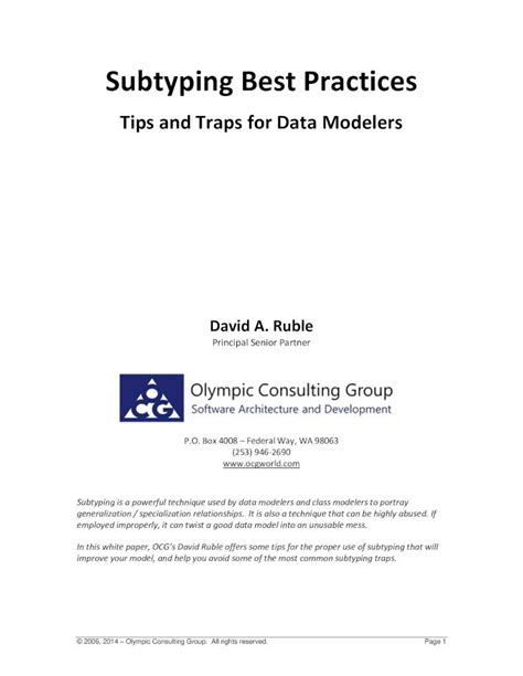 Pdf Recommended Subtyping Practices · In Relational Database Designs