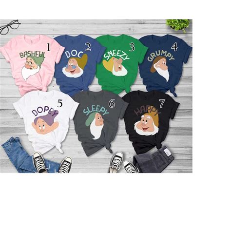 Disney Grumpy Doc Happy Sneezy Sleepy Bashful Dopey Face Tsh Inspire