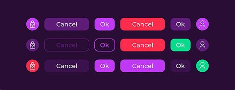 Colourful Buttons Ui Elements Kit Control Flat Operating Vector Control Flat Operating PNG