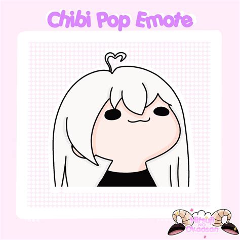 Twitch Chibi Pop Emote White Hair Animated Discord Cute Anime Style