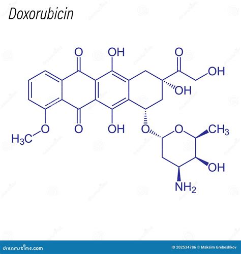 Doxorubicin Molecular Structure 3d Model Molecule Antineoplastic Agents Structural Chemical