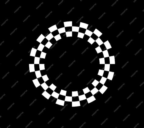 Premium Vector Circle Checkerboard Race Checkered Circle Frame Race