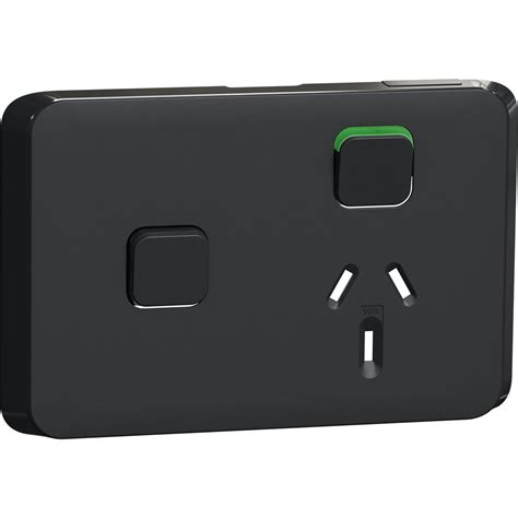 Pdl394xc Xb Pdl Iconic Cover Plate Switched Socket Switch 10amp Black