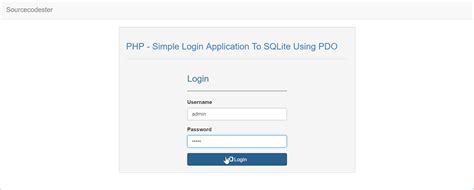 PHP Simple Login Application To SQLite Using PDO SourceCodester