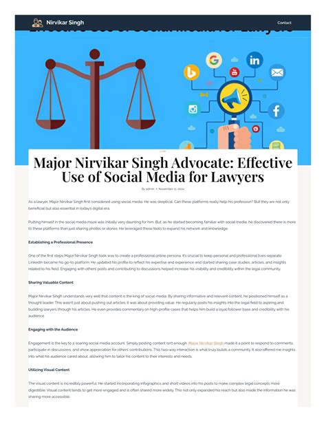Ppt Major Nirvikar Singh Advocate Effective Use Of Social Media For Lawyers Powerpoint