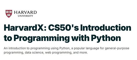 HarvardX: CS50's Introduction to Programming with Python ~ Computer Languages (clcoding)