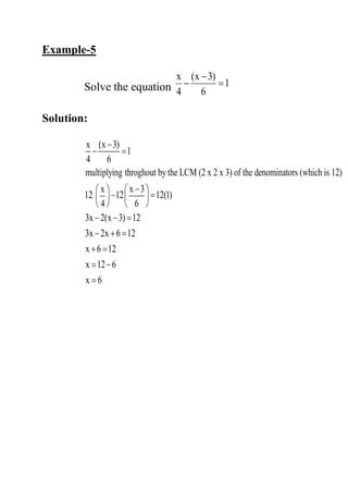 Linear Equation In One Variable PDF
