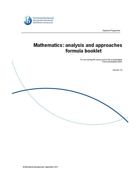 Math Data Booklet Pdf Area Trigonometric Functions