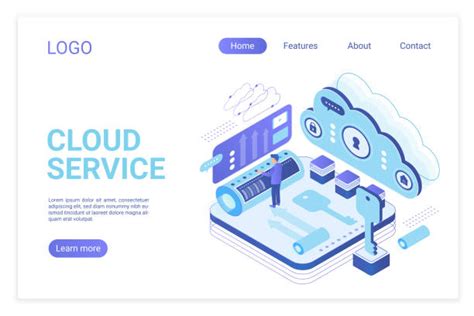 Cloud Service Template Illustrations Royalty Free Vector Graphics