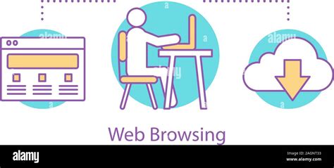 Internet Surfing Concept Icon Web Browsing Idea Thin Line Illustration Cloud Computing Data