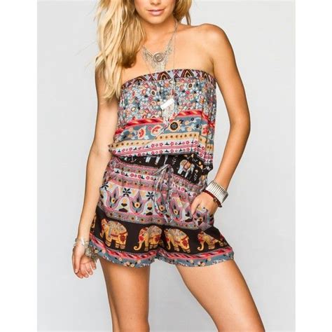 Angie Elephant Print Tube Romper Hippie Chic Boho Style