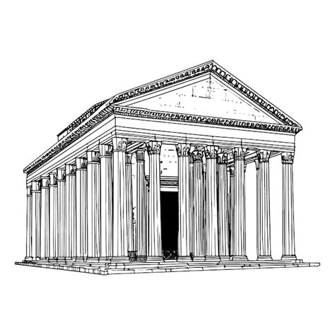 Un Solo Dibujo De Línea Panteón Punto De Referencia Templo Antiguo