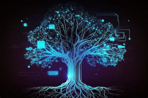 Premium Ai Image A Tree With A Circuit Board In The Background