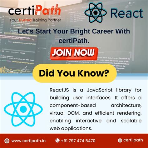 Certipath Training Solutions On Linkedin Reactjs React Javascript Frontend Webdevelopment