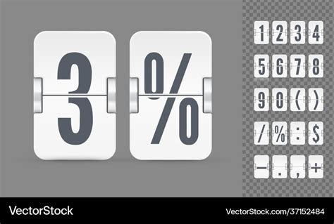Numeric Template Set Flip Scoreboard Royalty Free Vector