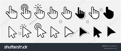Computer Mouse Click Cursor Mouse Pointers Stock Vector Royalty Free