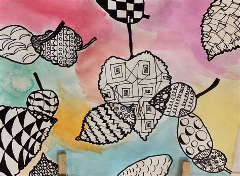 Zentangle Leaf Composition Newton Bateman Elementary School