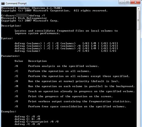 Windwos Defrag Via Cmd