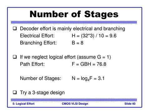 PPT EE VLSI Design Lecture Logical Effort PowerPoint Presentation ID