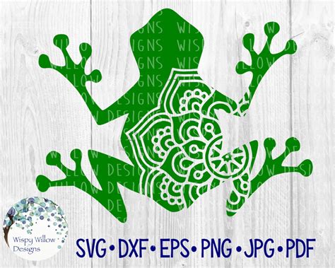 Frog Mandala Svg Tree Frog Silhouette Design Amphibian Clipart Png