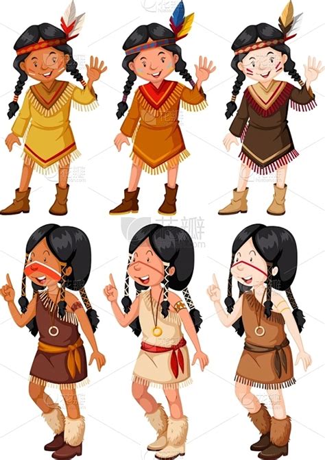 印第安人女孩衣服白色传统图像女人挥手问候收集素材 花瓣网
