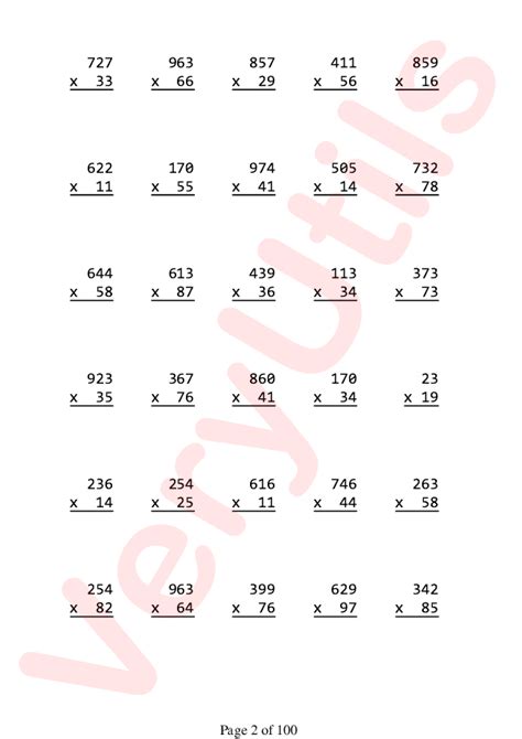 Free Vertical Multiplication Worksheet Grade Download Free Vertical Multiplication Worksheet