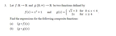 Solved Let F RR And G R Be Two Functions Defined Chegg Com