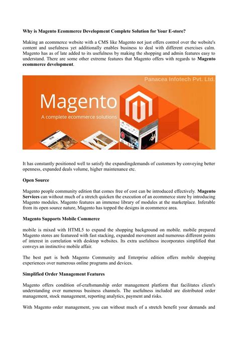 ppt why is magento ecommerce development complete solution for your e