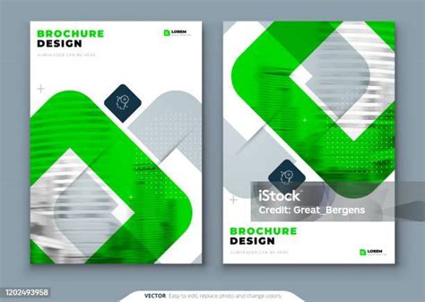 녹색 브로셔 디자인 브로셔 보고서 카탈로그 잡지에 대한 A4 표지 템플릿 밝은 색상 모양과 배경에 추상 사진과 브로셔 레이아웃