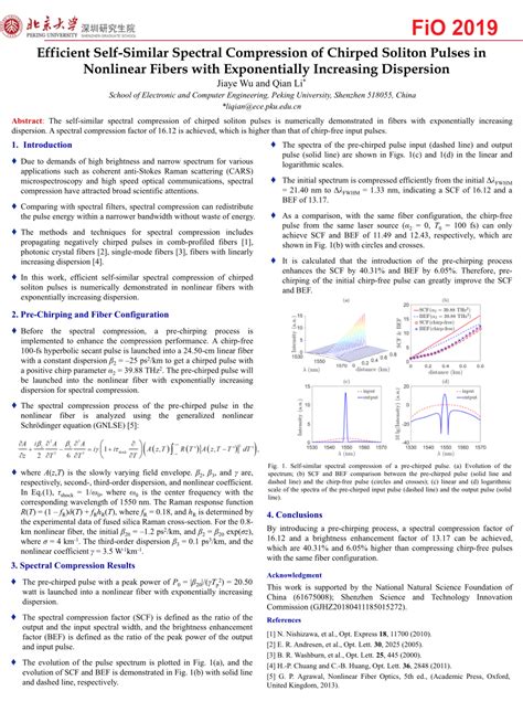 Pdf Efficient Self Similar Spectral Compression Of Chirped Soliton Pulses In Nonlinear Fibers