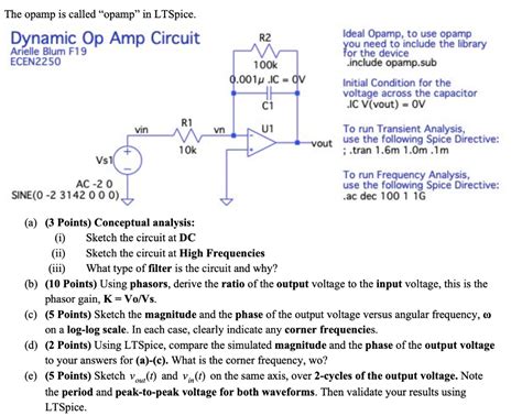 The Opamp Is Called Opamp In Ltspice Dynamic Op
