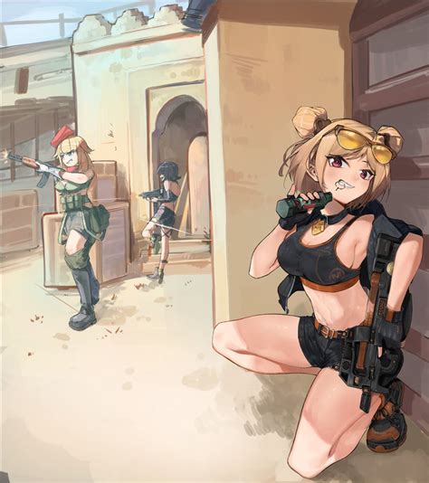 P90 Ak 47 And Mac 10 Girls Frontline And 2 More Drawn By Chadlink