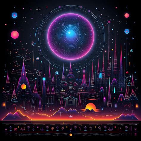 Premium Ai Image Neon Light Design Vector Shapes With Creative A