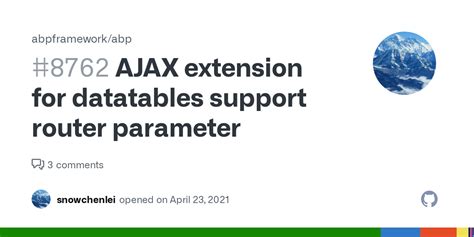 Ajax Extension For Datatables Support Router Parameter · Issue 8762