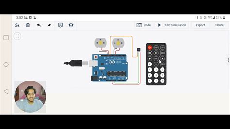 Ir Remote Dc Motor Using Arduino On Tinkercad Youtube