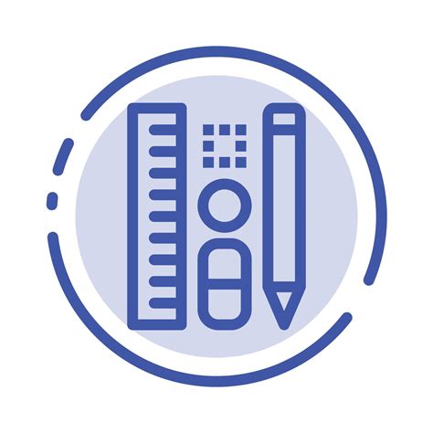 Pen Pencil Scale Education Blue Dotted Line Line Icon 13158308 Vector Art At Vecteezy