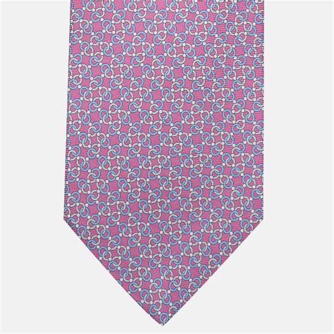 3 Fold Silk Tie Chain Pattern Pink Ja055937 8 Talarico Cravatte