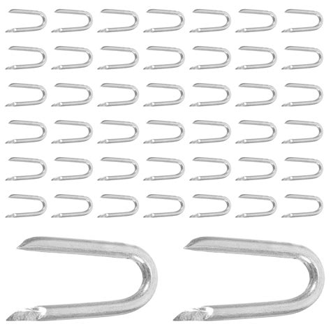 Masteelf U Shaped Nails For Fixing Fence Heavy Duty Metal Staples Silver Color For Securing Wire