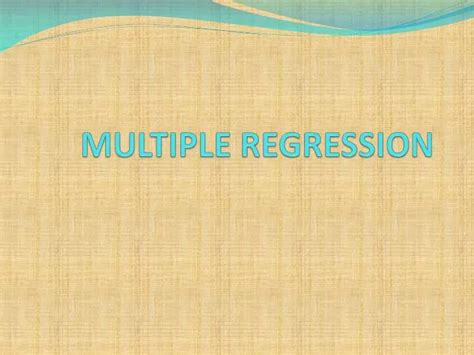 ppt multiple regression powerpoint presentation free download id