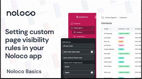 Noloco Basics ┃Setting Page Visibility Rules - YouTube