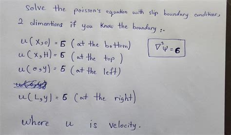 Solved Solve The Poissons Equation With Slip Boundary