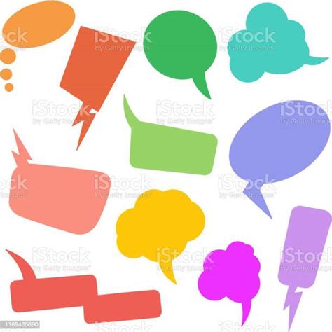 복고풍 만화 빈 컬러 연설 거품의 집합입니다 포스터 배너 카드 전단지 인포 그래픽에 대한 디자인 요소 벡터 일러스트레이션 고풍스런에 대한 스톡 벡터 아트 및 기타 이미지