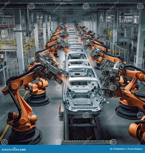 Automobile Assembly Line Production Stock Illustration Illustration