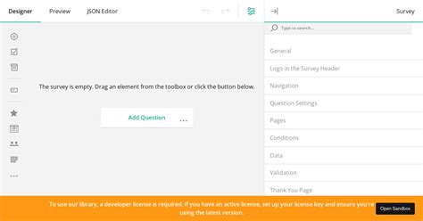 Surveyjs Angular Codesandbox