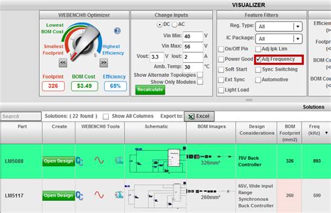 Lm46002 In Webench Designer Problem With Assigning Of Switching Frequency Simulation Hardware