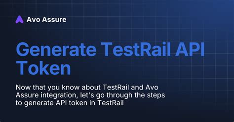 Generate TestRail API Token Avo Assure