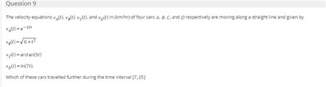 Solved The Velocity Equations VA T VB T VC T And VD T Chegg Com